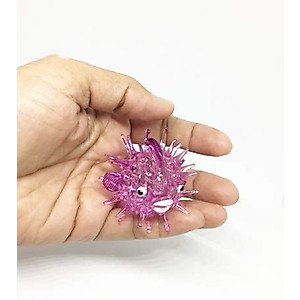 Studio one Aquarium Coastal Sea Animal Figurine Art Glass Blown Purple Puffer Fish Figurine Collection Best Gift