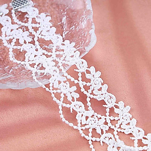 YienDoo Vintage Lace Choker Necklace White Gothic Lace Pattern Necklace Punk Tassel White Pearl Beaded Pendant Choker Princess Bridal Lace Lolita Statement Necklace Jewelry for Women Girls