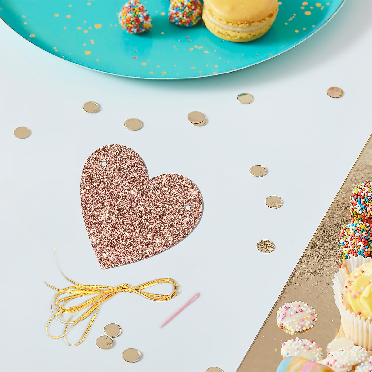 Bubbly Bar Banner, Birthday Wedding Engagement Bridal Shower Bachelorette Champagne Drinks Party Bunting Decorations Supplies Rose Gold Glitter