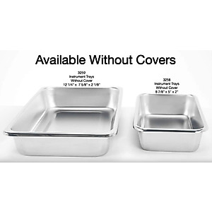 Graham-Field 3258 Grafco Metal Instrument Tray for Medical, Dental, Tattoo, and Surgical Supplies, Stainless Steel, 8-7/8" x 5" x 2"