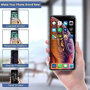 Yodoit for iPhone X Screen Replacement COF FHD LCD Display 3D Touch Digitizer 5.8 Inch Glass with Repair Tool Kit, Compatible with Model A1865, A1901, A1902