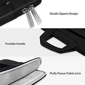 MOSISO Laptop Shoulder Bag Compatible with MacBook Air 15 inch M2 A2941 2023/Pro 15 A1990 A1707, 15 Surface Laptop 5/4/3,Dell XPS 15,Polyester Flapover Briefcase Sleeve Case, Black