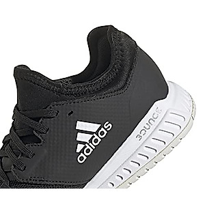 adidas Women's Court Team Bounce Volleyball Shoe, Black/White/Silver Metallic, 6.5