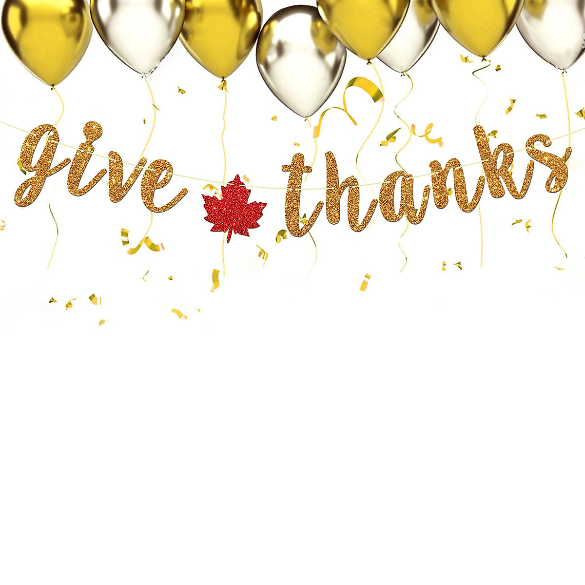 Rose Gold Give Thanks Banner - Thanksgiving Party Decoration - Thanksgiving Sign - Thanksgiving Home Decoration