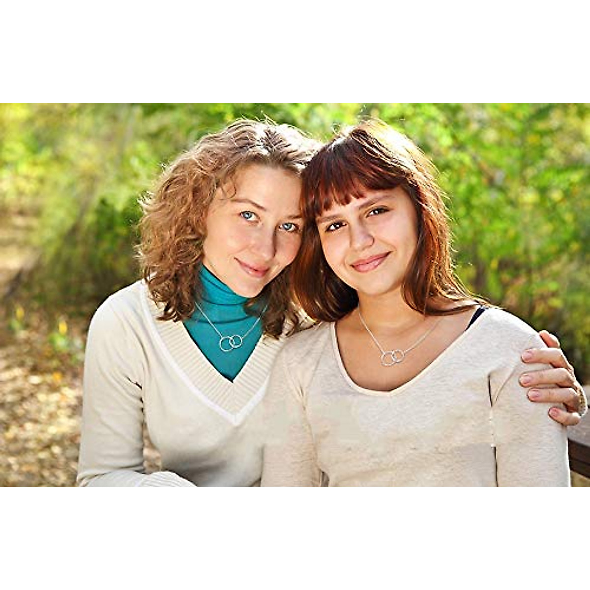 Godmother Gifts Two Interlocking Infinity Double Circles Sterling Silver Necklace Christmas Gifts for Women