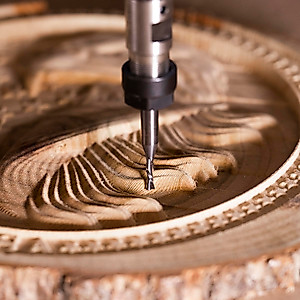 SpeTool Spiral Router Bits with DownCut 1/8 inch Cutting Diameter, 1/4 inch Shank CNC Bits Solid Carbide End Mill for Wood Cut, Carving