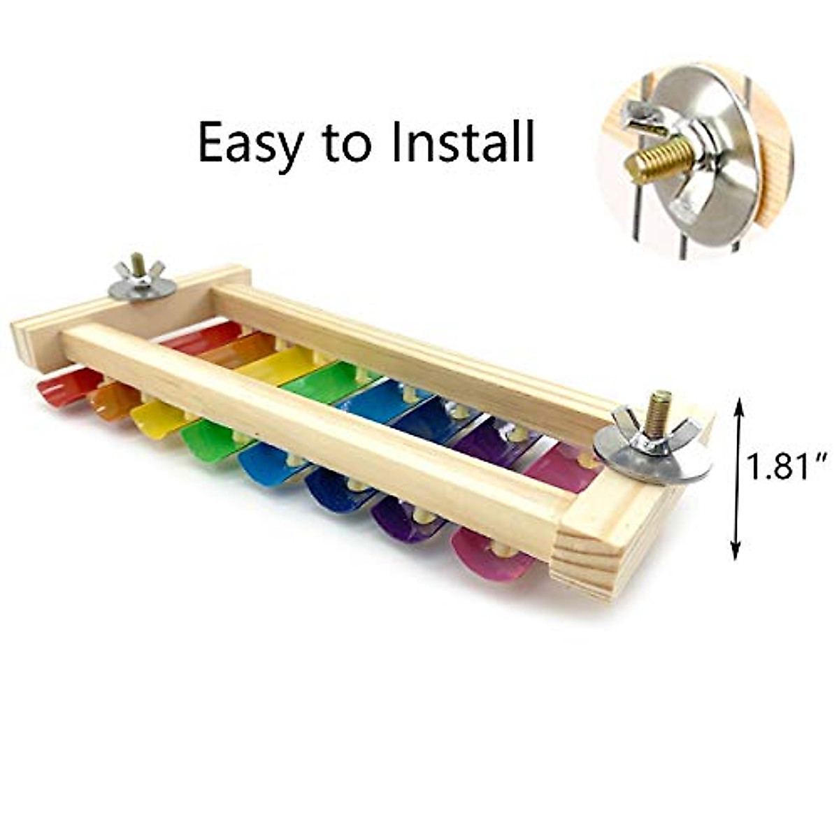 Vehomy Chicken Xylophone Toy for Hens Wood Xylophone Toy with 8 Metal Keys Chicken Coop Pecking Toy Chicken Coop Pecking Toy