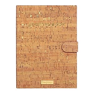 Lilly Pulitzer Address Book with Alphabetical Tabs, Cork Cover Phone Book, Spiral Address Book with 146 Contact Pages and A-Z Laminated Tabs, Walking on Sunshine