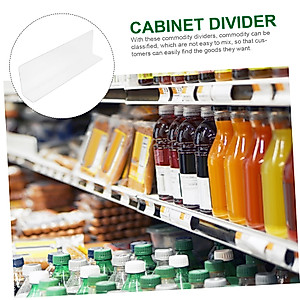 BUGUUYO 10pcs Dividing Partition L-Shaped Shelf Separator Closet Divider Closet Shelf Organizer Clear Bookshelf Separator Supermarket Shelf Dividers Plastic Shelves Towel PVC Vertical Tray
