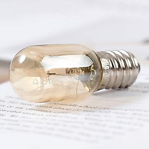 2PCS 25W E14 220-230v Oven Light Bulb Refrigerator Fridge Light Bulb Retro Tungsten Filament Lamp Bulbs Warm Yellow Light for Daily Use