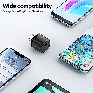 AnHome 20W USB C Compact Fast Wall Charger Block, Type C Fast Charger Brick Compatible with iPhone 11/12/1314/14 Pro Max, iPad, Tablets and More