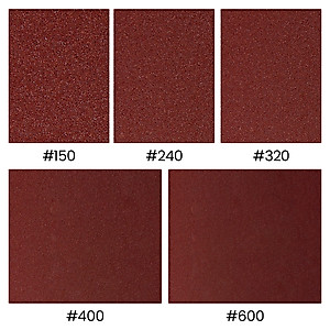 KENDO Emery Cloth Roll, 5 Grit Sandpaper Roll Assorted Sandpaper, Including 150 240 320 400 600 Grains, 6M for Woodworking, Automotive, Metal Polishing