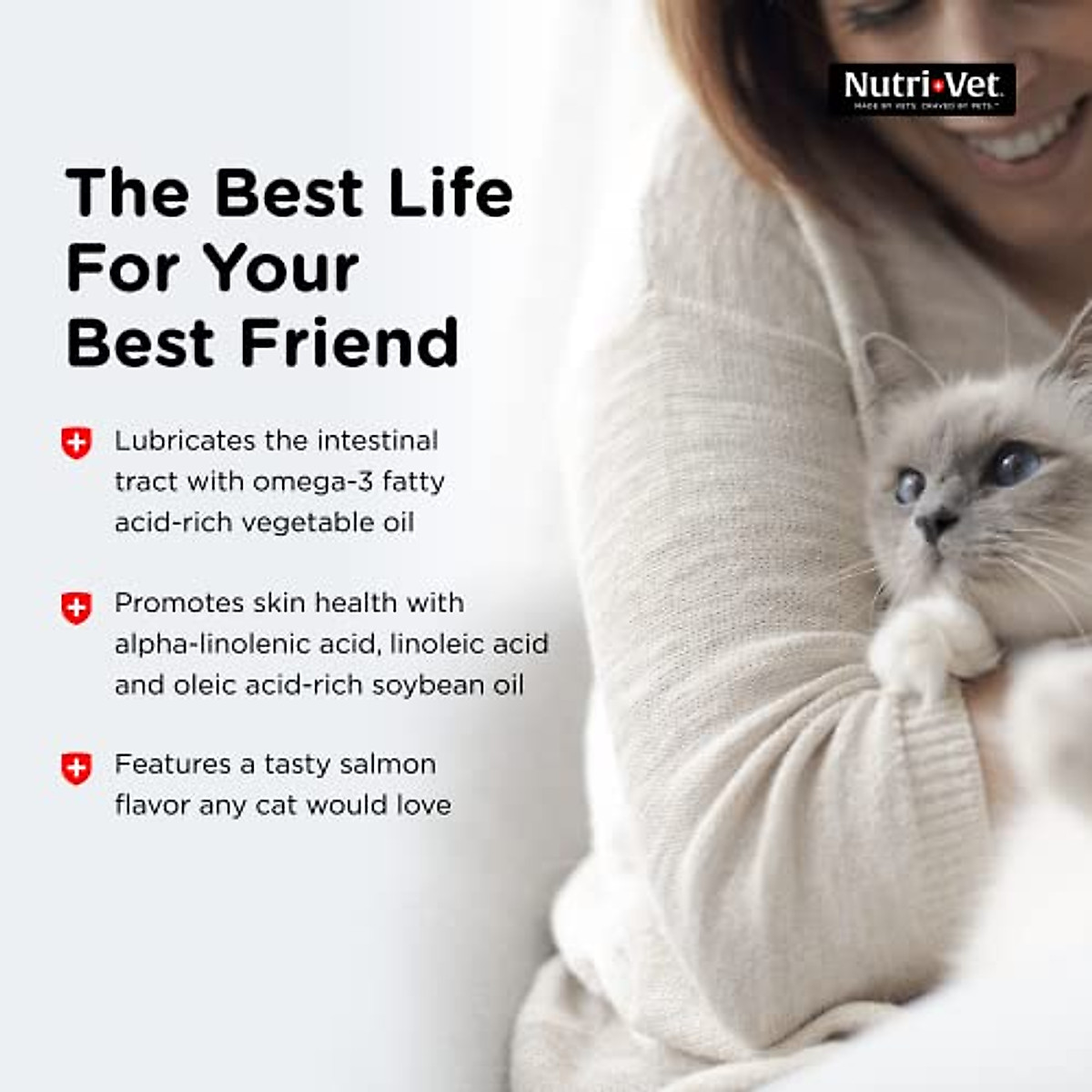 Nutri-Vet Hairball Paw Gel for Cats | Salmon Flavored Gel to Help Reduce and Eliminate Hairballs | 3 Ounces