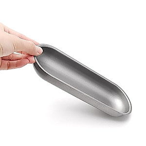 Alunsito Set of 2 Hot Dog Molds, 7 Inch Long Bread Non-Stick Toast Mold for Oven Baking, Carbon Steel Cake Pan, Hotdog-shaped Baking Mold for Home and Kitchen, Silver