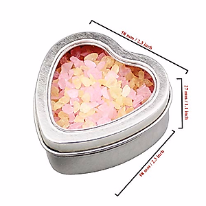 14-Pack 2oz Empty Heart Shaped Silver Metal Tins with Clear Window for Candle Making, Candies, Gifts & Treasures