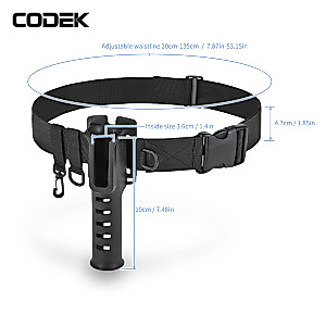 CODEK Adjustable Fishing Rod Holder, Black/Khaki/Green, Plastic, 19cm/7.48in Wide