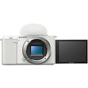 Ultimaxx Basic Bundle + Sony ZV-E10 Mirrorless Camera (Body Only, White) + SanDisk 64GB Ultra Memory Card, High Speed Memory Card Reader, Dust Blower, Manufacturer Accessories & More (13pc Bundle)