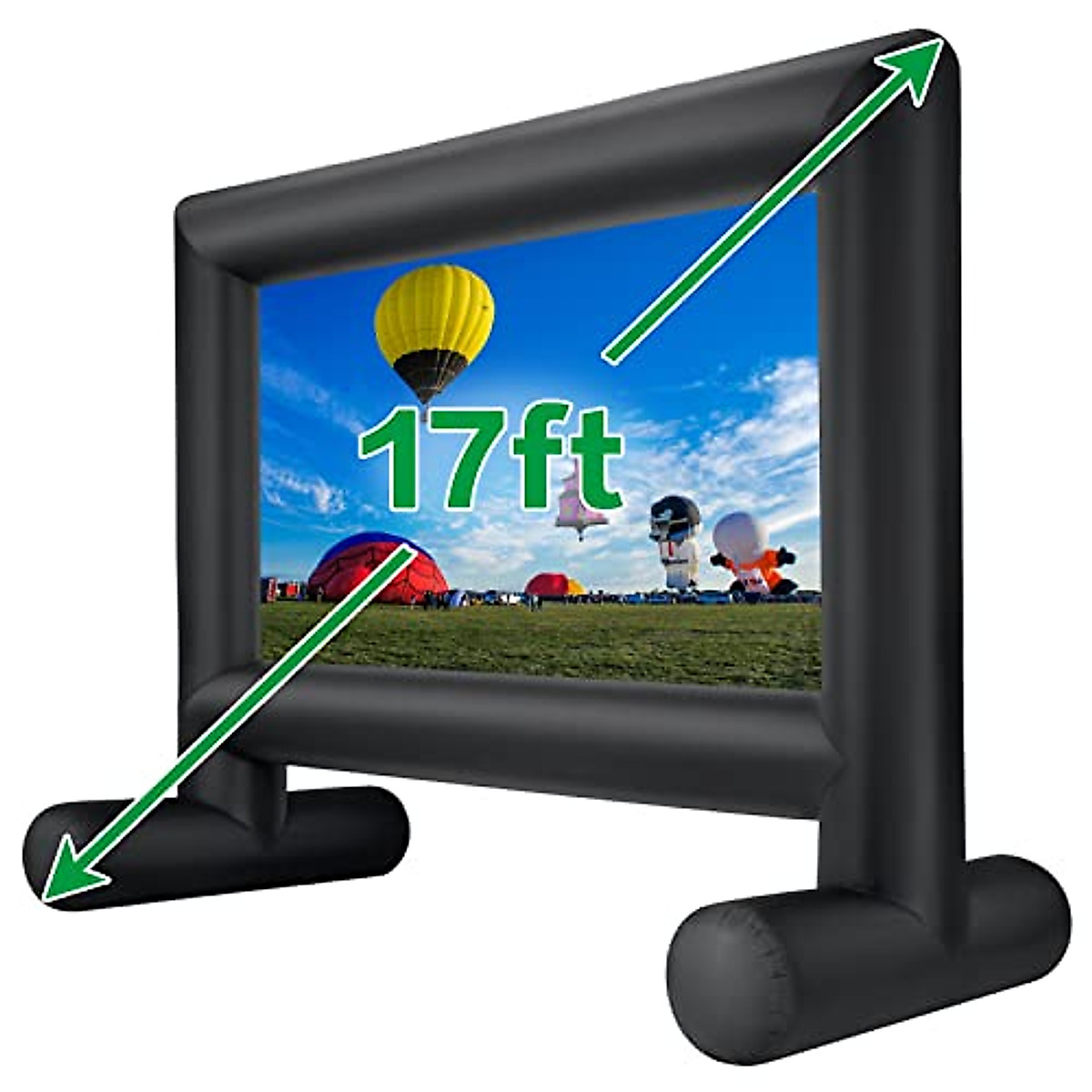 17 FT Inflatable Projector Screen with Blower, Indoor Outdoor Inflatable Projector Movie Screen for Party Games Backyard Home Theater, Easy Set up Blow Up Screen, Supports Front and Rear Projection