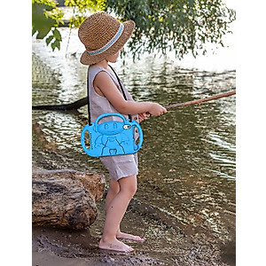 SUPLIK Kids Case for iPad Mini 6 (8.3 inch, 2021), iPad Mini 6th Generation Case with Shoulder Strap, Kidproof Shockproof Handle Stand Protective Case for Apple iPad New Mini (6th Gen), Blue