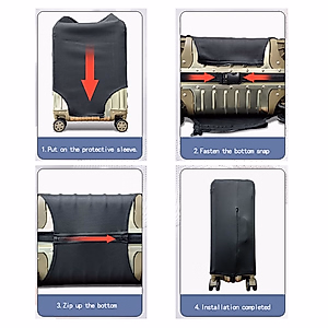 WUJIAONIAO Stretch Printed Suitcase Cover Washable Luggage Protector Fits 18-32 Inch Luggage Letter pattern (S (for 18-20 inch luggage), Letter J)