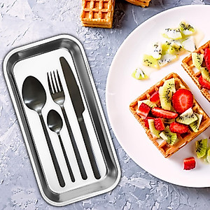 12 PCS 8.86 x 4.7 Inch Small Surgical Tray, Stainless Steel Medical Tray with Seamless Trays and Moderate Edge Height for Tattoo, Resin, Bathroom, Lab Instrument Supplies, by GENHAKON.