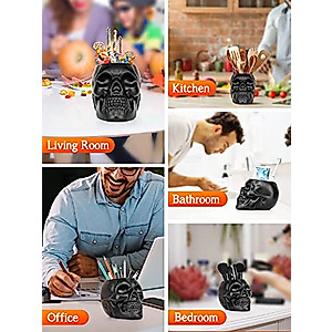 Dashamce Skull Planter Dish Large Flower Pot Container Box Halloween Skull Candy Bowl Desk Decoration