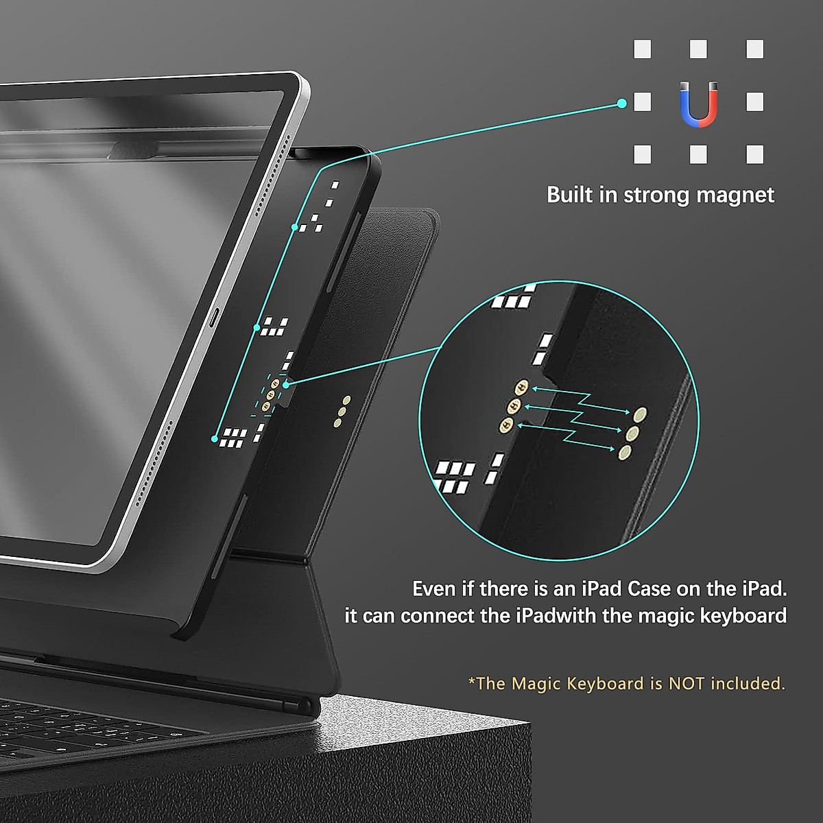 Haflyer Case for 2020/2022 iPad Air 10.9" 4th 5th Gen& 2018/2020/2021/2022 iPad Pro 11" 1st-4th- Magic Keyboard Compatible Case with Pencil Holder (Keyboard Not Included) - Carbon Black