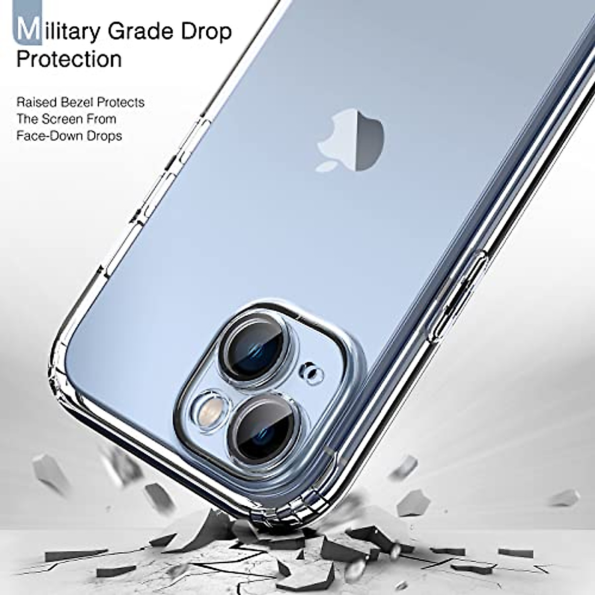 Switdo Compatible with iPhone 14 Case Clear with Built-in Screen Protector&Camera Lens Protector,Transparent Shockproof Cover Full Body Protective Phone Case for iPhone 14 6.1 inch,Clear