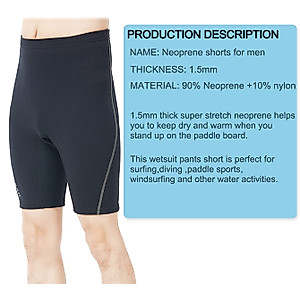 Wetsuit Shorts Pants men 1.5mm Neoprene shorts for swimming surfing snorkeling diving M Size