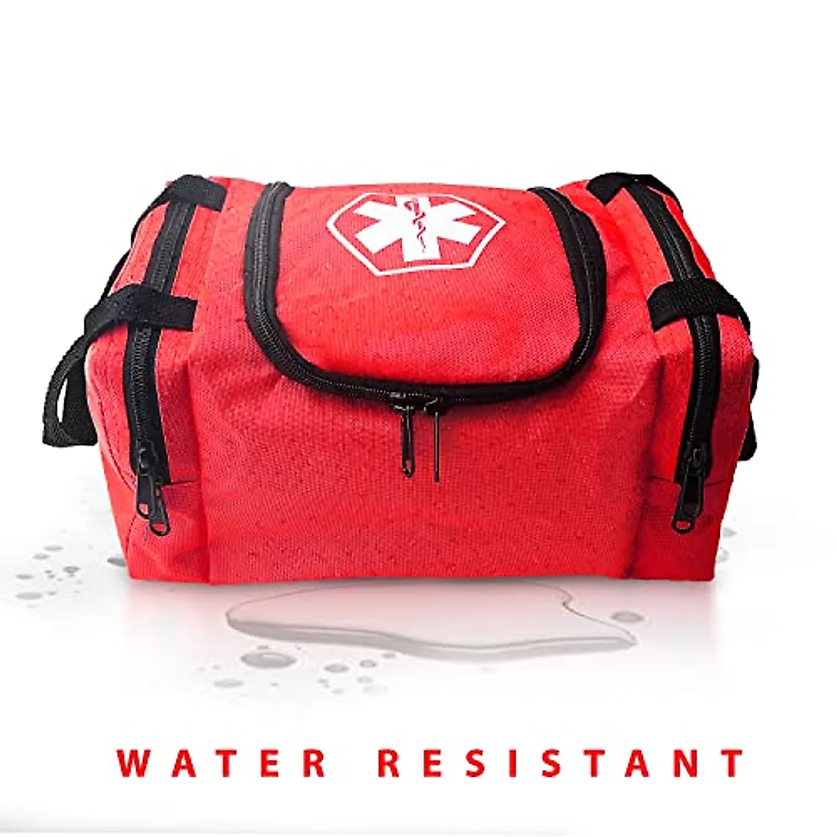 ASA TECHMED First Aid Responder EMS Emergency Medical Trauma Bag EMT, Fire Fighter, Police Officer, Paramedics, Nurse, Red