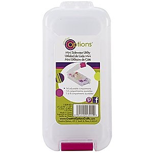 Creative Options 1309-82 Pro-Latch Mini Sideways Utility Organizer with 1 to 4 Adjustable Compartments , Pink