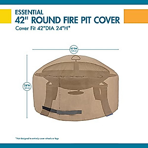 Duck Covers Classic Accessories Essential Water-Resistant 42 Inch Round Fire Pit Cover