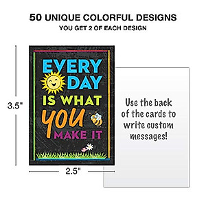 Motivational Cards: 100 Inspirational, Kindness, Motivational and Quote Cards. Business Card Size - 2.5x3.5 inches (Pack of 100)