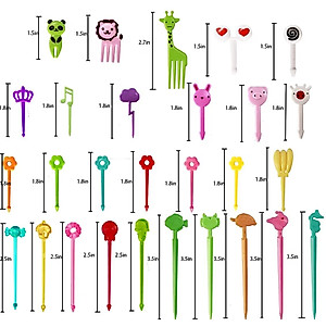 Fun Bento Picks set, 160 Pcs Animal Food Picks for Kids, Cute Cartoon Animal Fruit Food Toothpicks, Lunch Bento Box Picks for Toddler - Shapes Include Animals, Eyes, Flowers, Notes, Candy etc