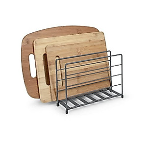 Spectrum Diversified Kitchen Cabinet Bakeware & Cutting Board Organizer for Meal and Food Prep Tools Storage, Large, Industrial Gray