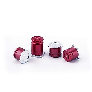 Metal Thumbsticks Joysticks for Xbox One Controller, Aluminum Alloy ABXY Bullet Buttons Analog Grip Replacement Parts for Xbox One, One S/X, Series X Controllers with Installation Tools(Red)