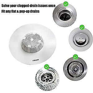 NTCZH Shower Drain Stopper Lightweight and Soft, TPE/TPR Drain Hair Catcher, Strainers Protectors Cover ​for Floor, Laundry, Kitchen, Bathroom Laundry, and Bathtub