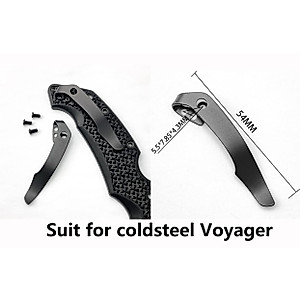 2 pcs EDC Deep Carry Pocket Clip for Voyager Knife Pocket Knife Clip Folding Knife Screw Clips for Knife Maker and DIY Folding Knives with 6 Screws