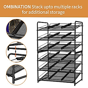 Simple Trending 3-Tier Stackable Can Rack Organizer, Mesh Can Storage Dispenser for Kitchen Cabinet or Pantry, Black