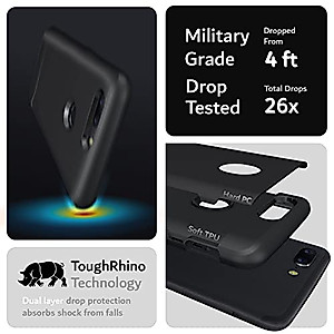 TUDIA DualShield Designed for OnePlus 5T Case, [Merge] Shockproof Heavy Duty Military Grade Dual Layer Slim Protective Case Cover - Matte Black