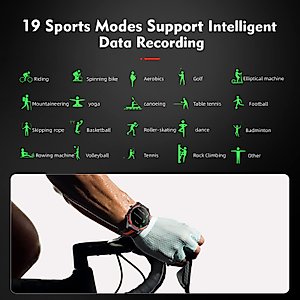 Smart Watch for Men, 1.6-inch Extra Large Screen 60 Days Standby Round Touch IP67 Waterproof Watch with Heart Rate Sleep Monitor Bluetooth Call Message Sports for Android iOS (Red)