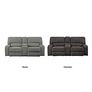 Homelegance Borneo 86" Double Reclining Loveseat (Power), Mocha