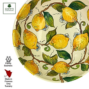 Large Ceramic Bowl for Kitchen - Italian dinnerware pasta bowl - Platter serving tray - Hand painted Lemon pottery bowls - Made in Italy plates set - Ceramics salad tuscan soul pottery