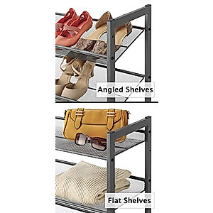 Whitmor Steel Mesh 3-Tier Shoe Rack, Gunmetal Gray