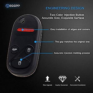 ECCPP KOBUTAH2T Replacement Keyless Entry Remote Key Fob for Honda for Accord keyless for Acura TL key fob KOBUTAH2T 72147S84A01 72147S0KA02 (Pack of 1)