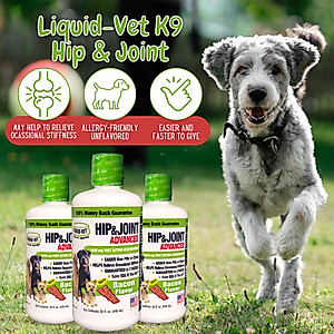 Liquid-Vet by COOL PET Holistics K9 Hip & Joint Advanced Formula, Bacon Flavor, 32 oz