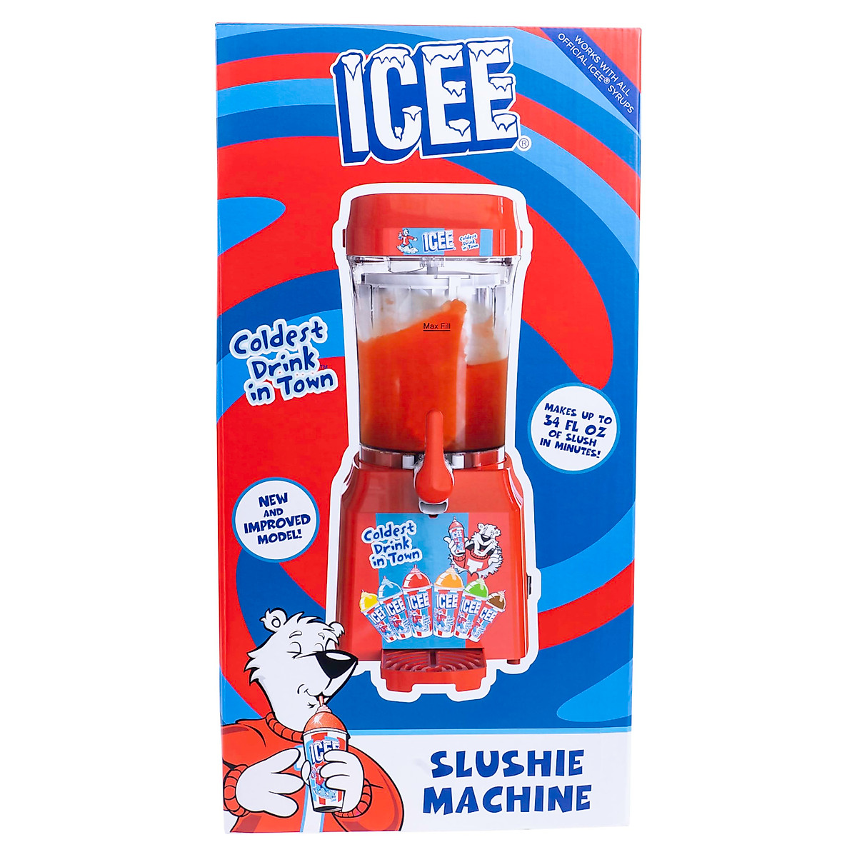 ICEE Slushie Machine. Home Countertop Slushy Maker. New for 2024. Creates up to 34Floz of Ice Cold ICEE Slushy. Make Ice Cold Slushies at Home! Officially Licensed ICEE Merchandise.