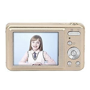 Portable Digital Camera, 48MP HD Digital Camera with 2.7in Screen and 8X Zoom, Vlogging Camera for Children Beginners, Supports 32GB Storage Expansion (Gold)
