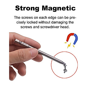 Rocaris 9 Pack 1/4 Inch Hex Shank Long Magnetic Square Head Screwdriver Bits Set Power Tools SQ2 For Poket Hole Jig- 2 inch, 4 inch, 6 inch