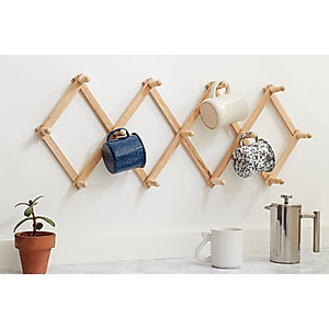Fox Run Expanding Beechwood Coffee Mug Wall Rack